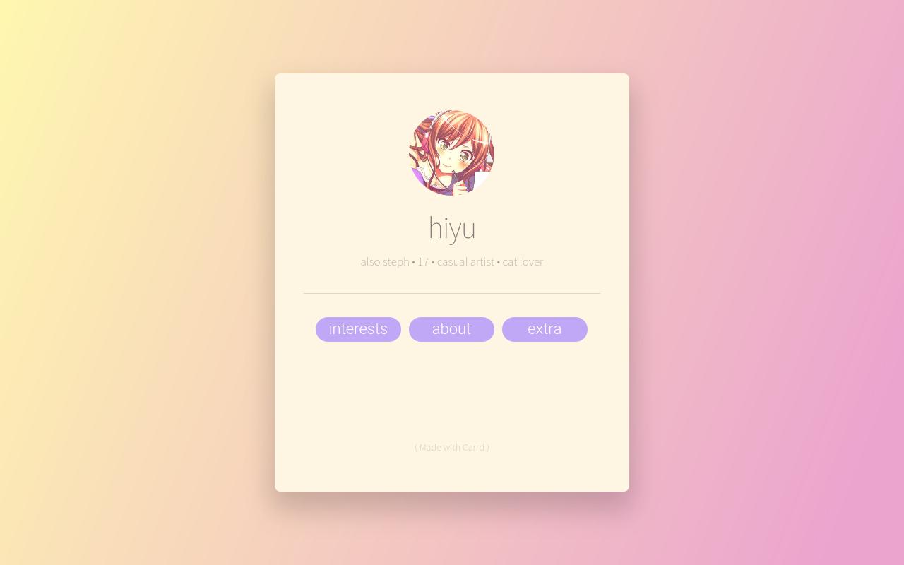 hiyu's carrd
